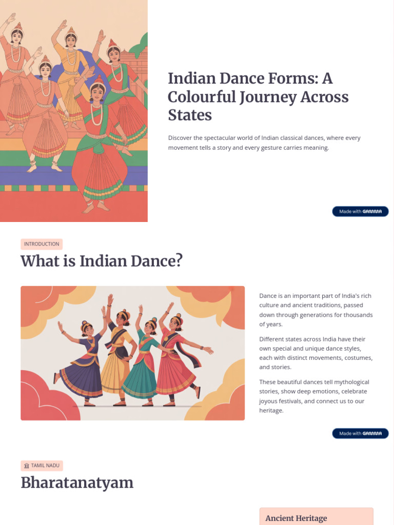 Indian Dance Forms A Colourful Journey Across States | PDF | Dances
