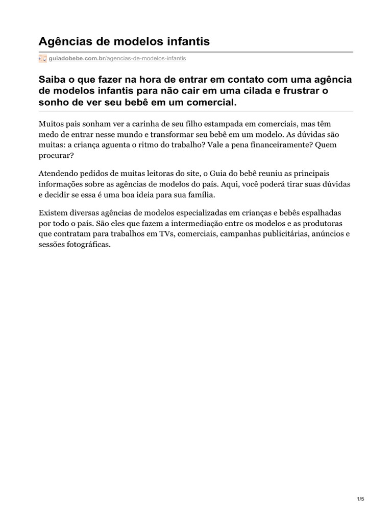 Reportagem Guia Do Bebê | PDF