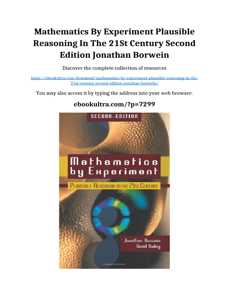 Mathematics by Experiment Plausible Reasoning in the 21st Century ...
