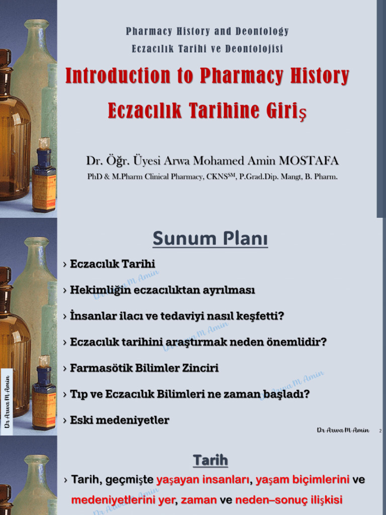 Pharmacy History Week 1 Introduction | PDF