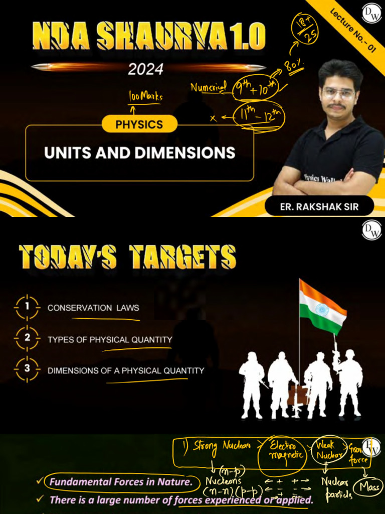 Physics 01 - Class Notes - NDA Shaurya 1.0 2024 | PDF
