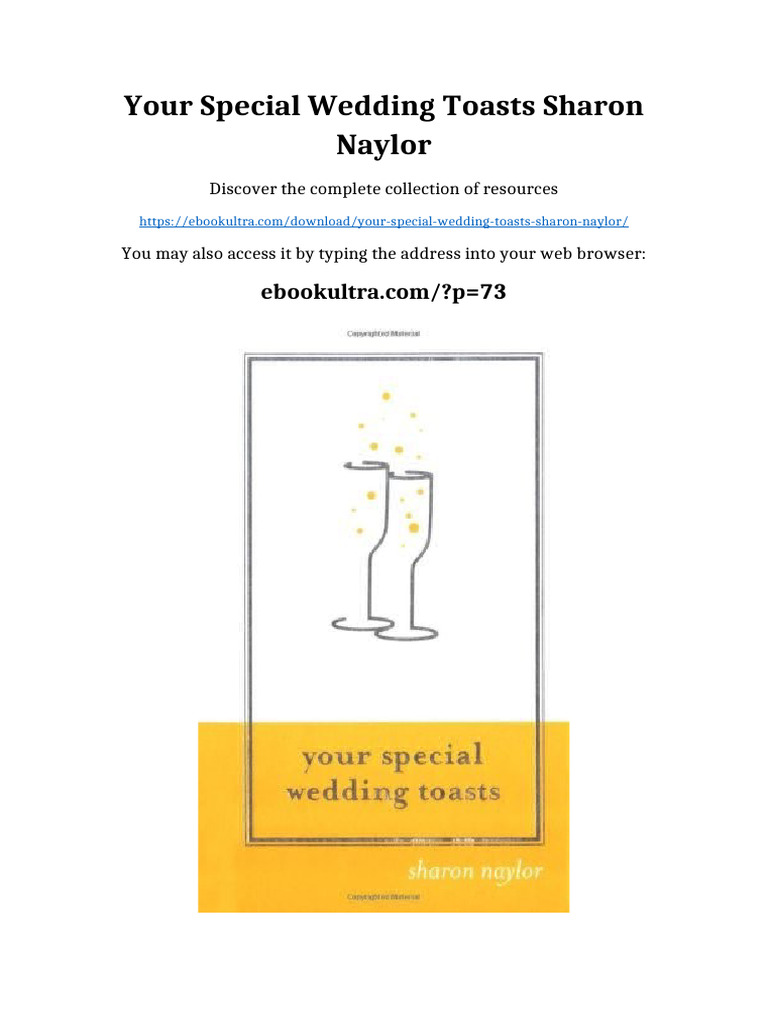 Your Special Wedding Toasts Sharon Naylor online reading | PDF ...