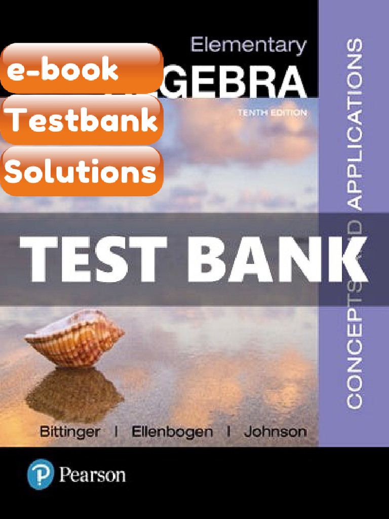 Testbank Elementary Algebra Concepts and Applications 10th Edition ...