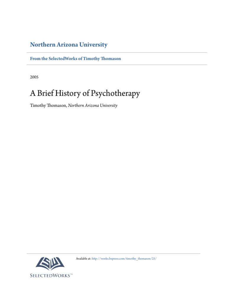 A Brief History of Psychotherapy | PDF | Psychoanalysis | Mental Disorder