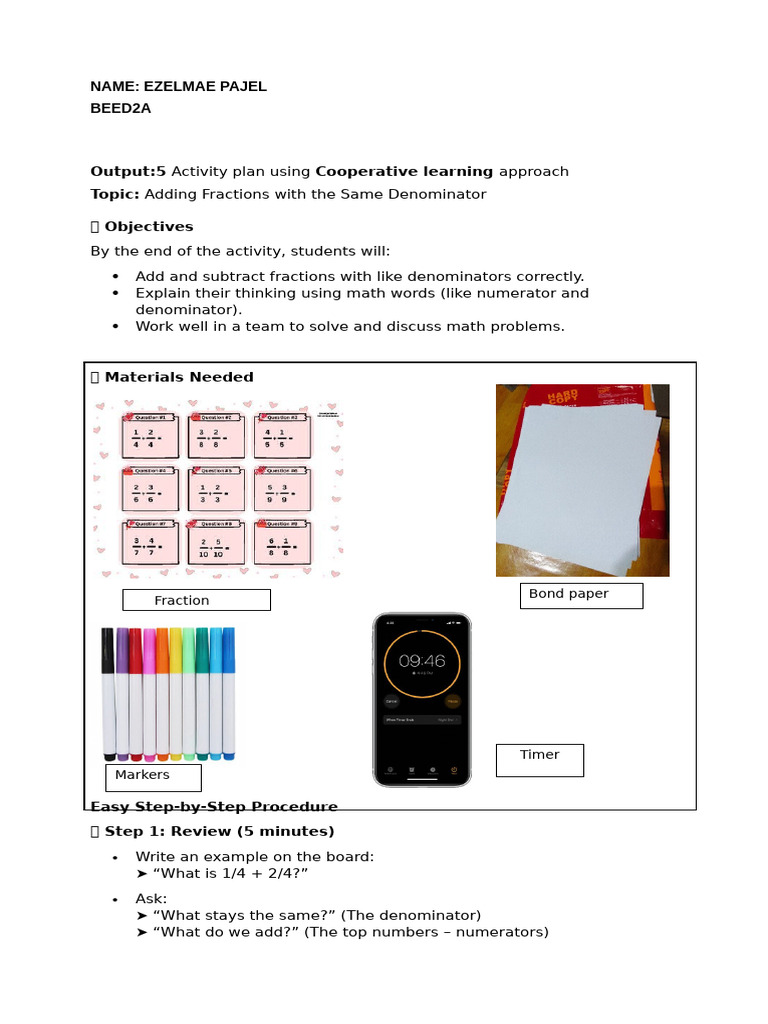Math101 Cooperative Learning | PDF