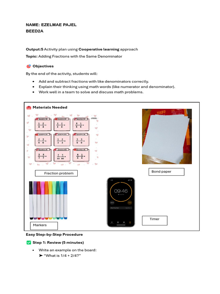 Math101 Cooperative Learning | PDF