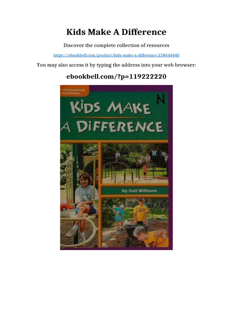 Kids Make A Difference Online Version | PDF | Emergency | Intellectual ...