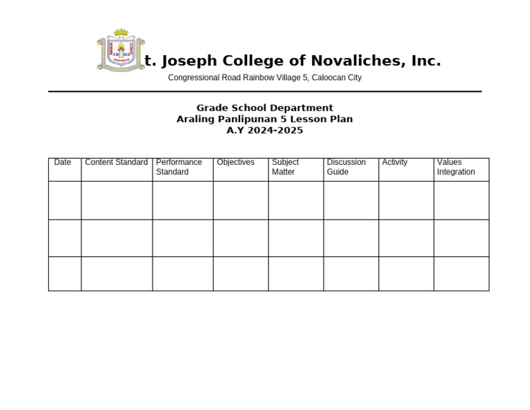 Grade 5 AP Lesson Plan | PDF
