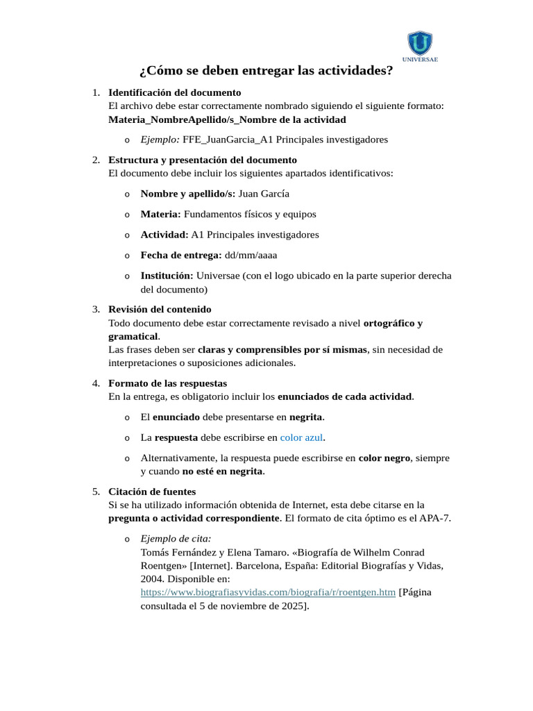 Cómo Se Deben Entregar Las Actividades | PDF