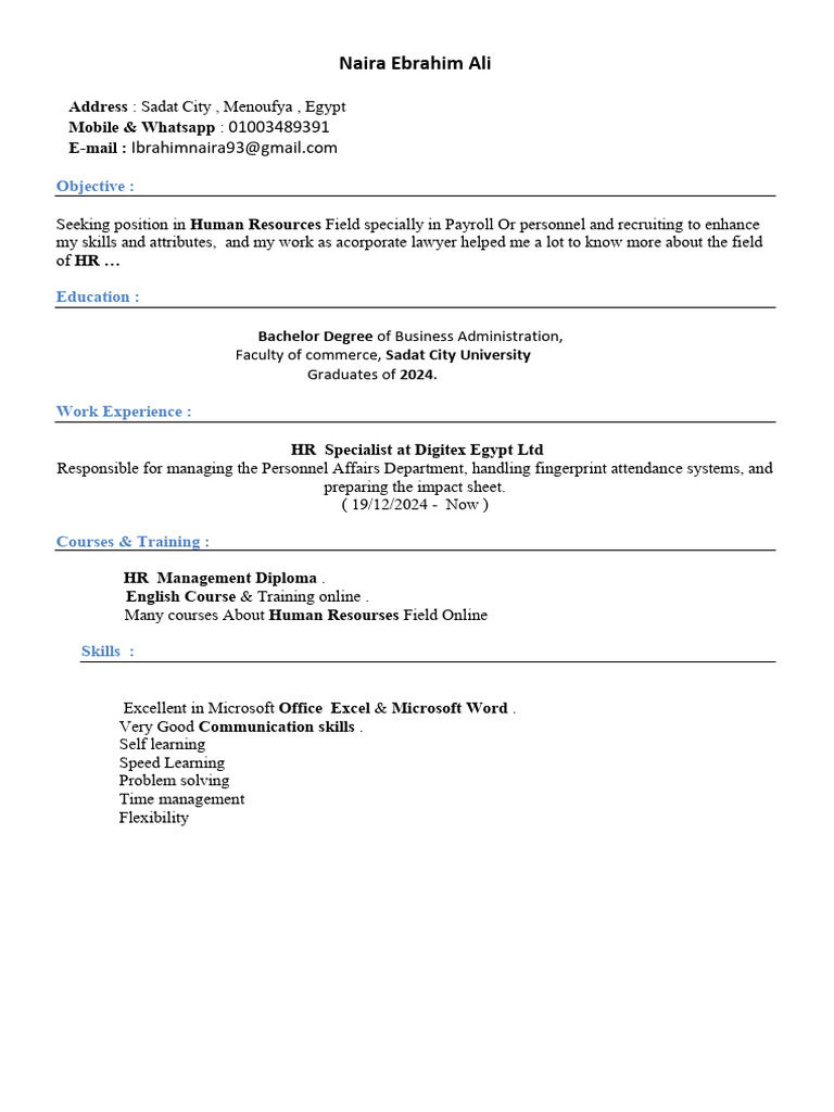 Ni CV - 2025-1 | PDF