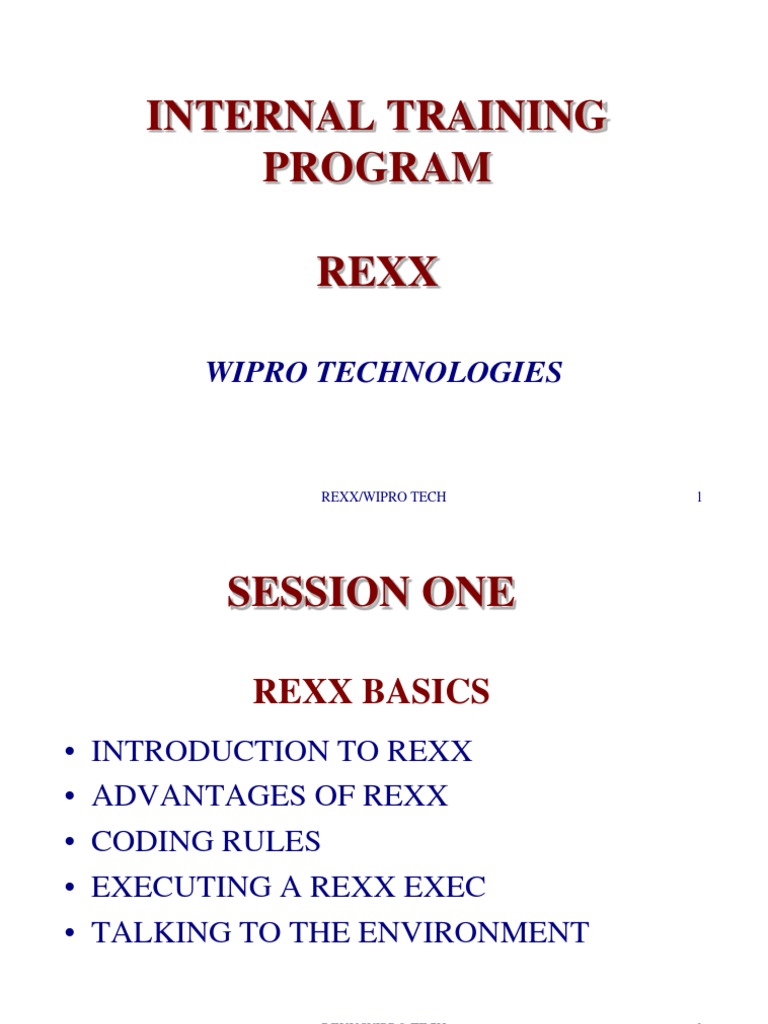 REXX - Wipro - Technologies | PDF | Subroutine | Parameter (Computer Programming)