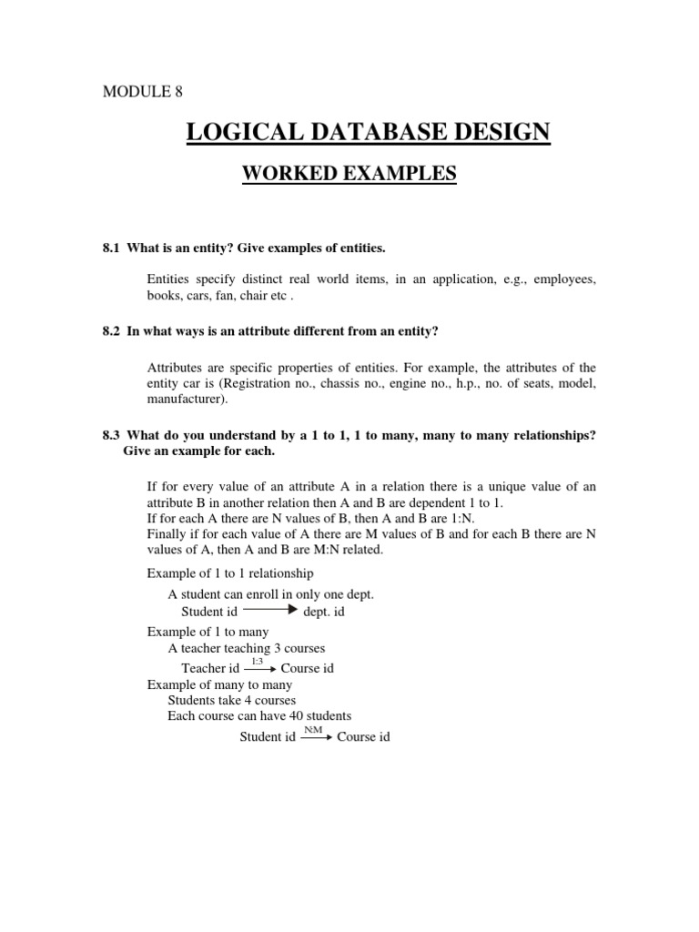 LOGICAL DATABASE DESIGN MODULE | PDF | Databases | Data Model