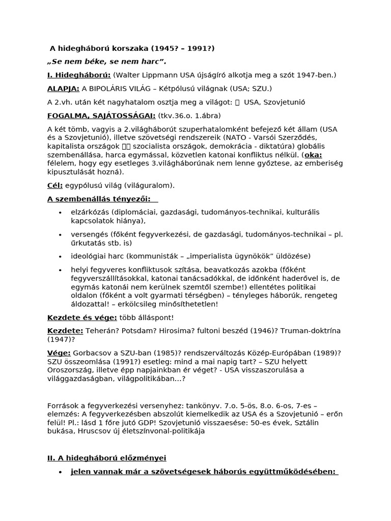 A Hidegháború Korszaka | PDF