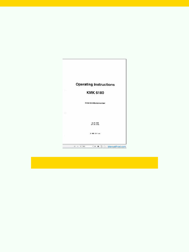 Krupp Crane KMK 6180 Operating Instructions 2085511 en | PDF