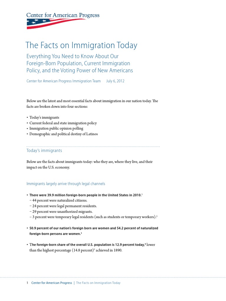 Immigration Facts and Policies Overview | PDF | Immigration To The ...