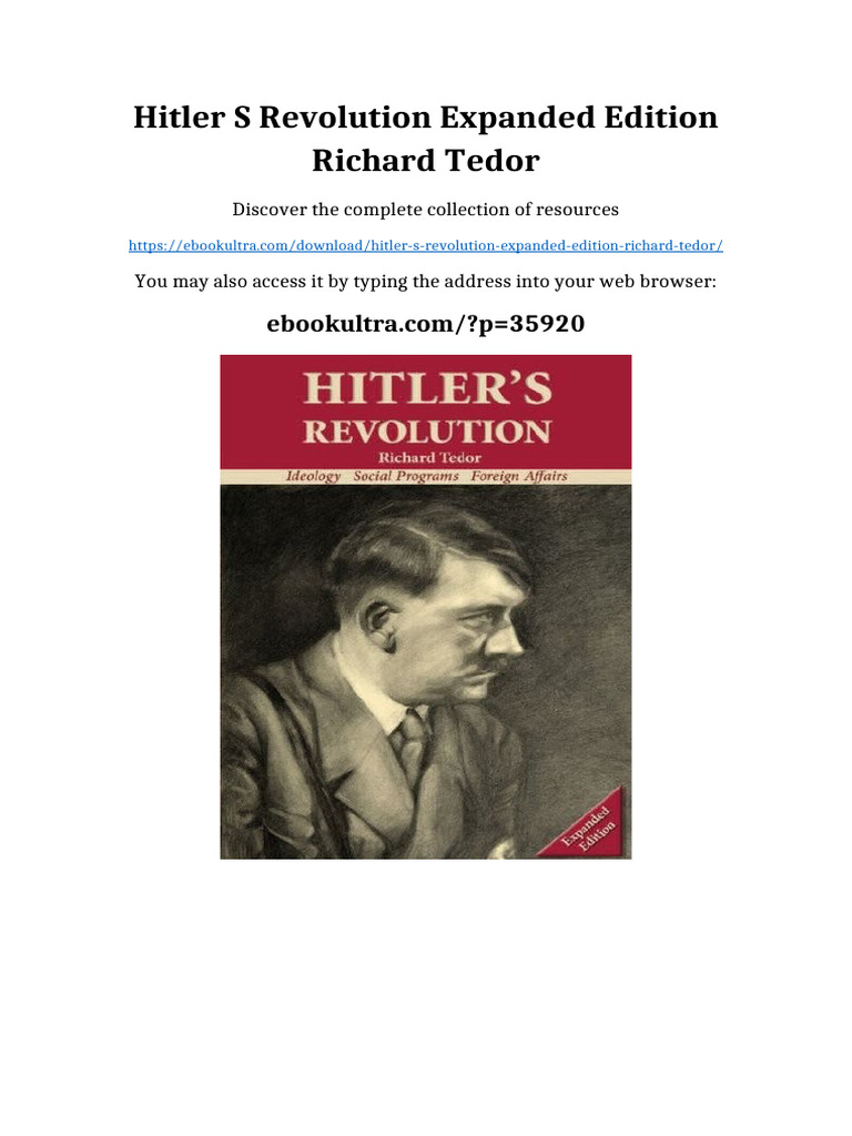 Hitler S Revolution Expanded Edition Richard Tedor Available Instanly ...