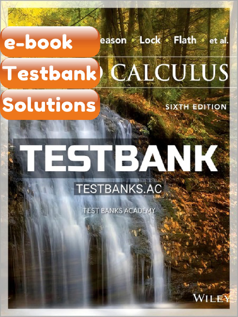 Testbank for Applied Calculus 6th Edition by HughesHallett | PDF ...