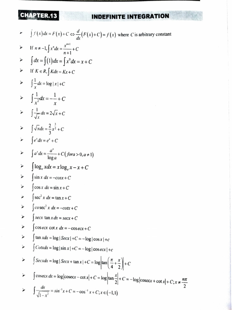 Integration Formulas | PDF