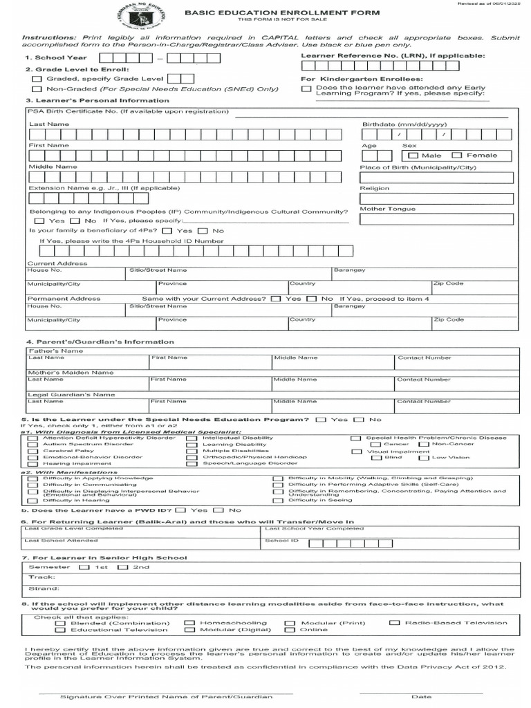 Early Registration Form | PDF