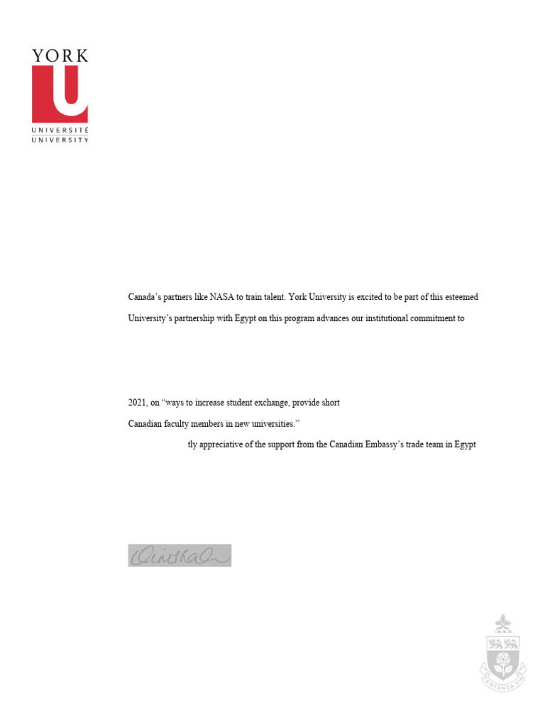 Invitation Letter - Egypt-APRIL2022-FINAL | PDF | Egypt | York University