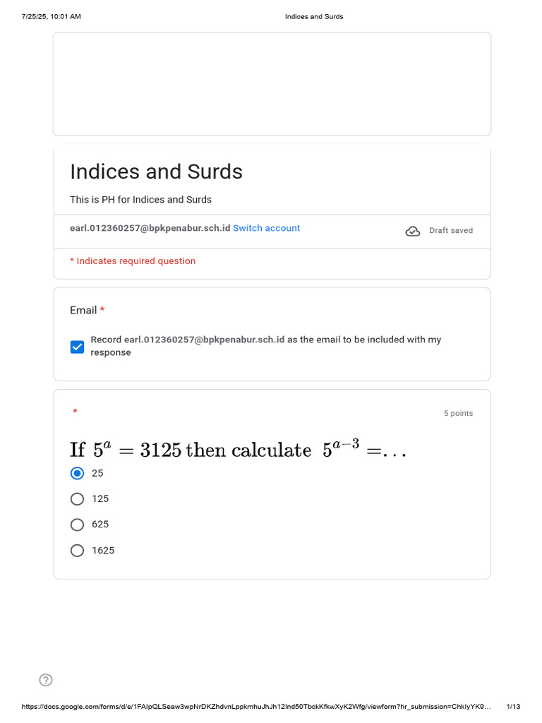 Indices and Surds | PDF