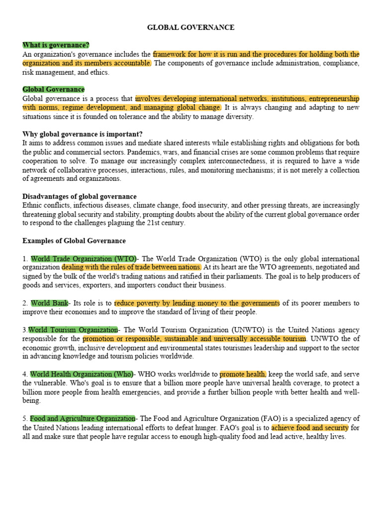 Urban Geo 26 Global Governance | PDF | Human Migration | Global Governance