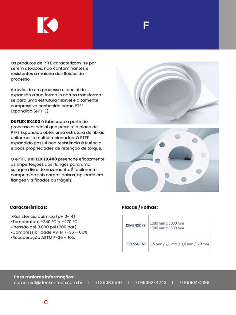 Ficha de Apresentação PTFE Expandido - REV - 01 | PDF