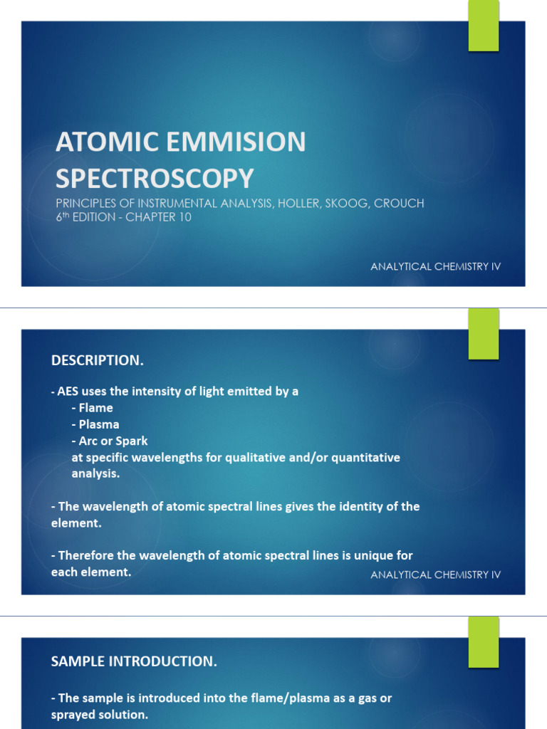 Atomic Emission Spectrometry | PDF | Emission Spectrum | Atoms