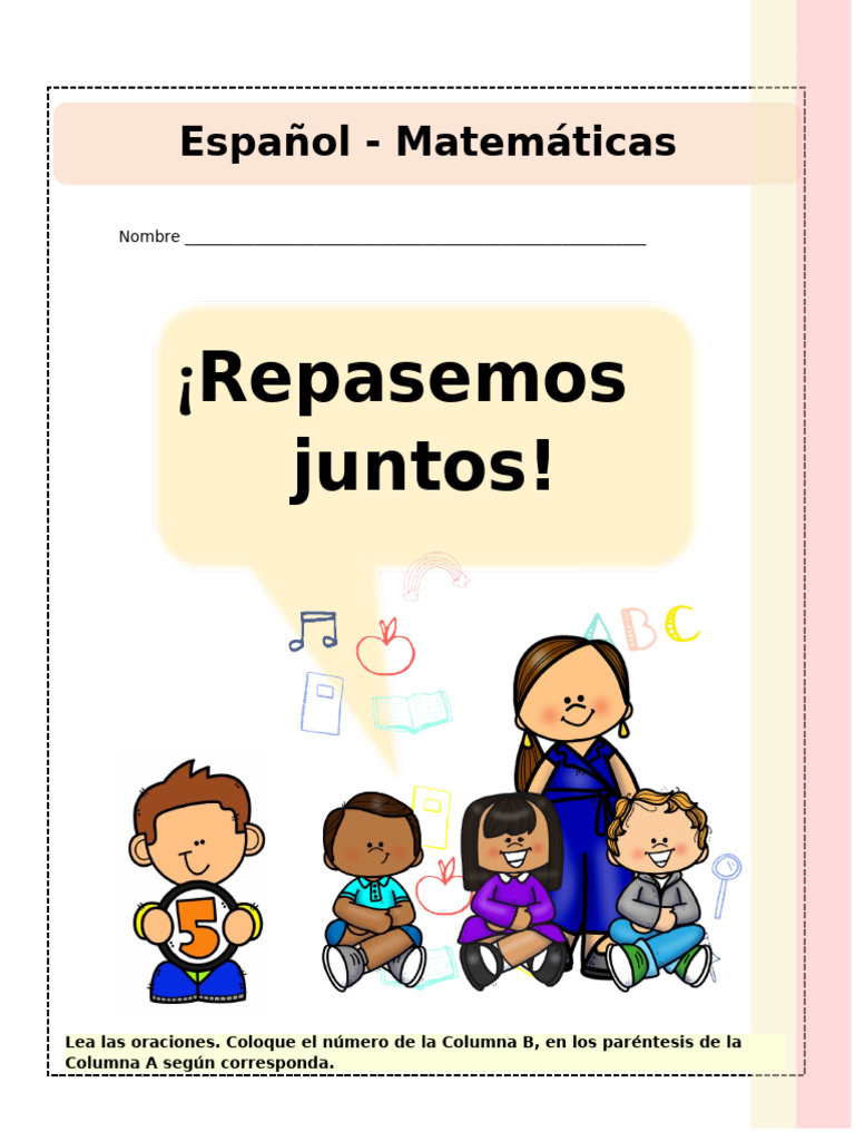 5. Semana Febrero Repaso Matemáticas y Español | PDF | Gramática | Idiomas