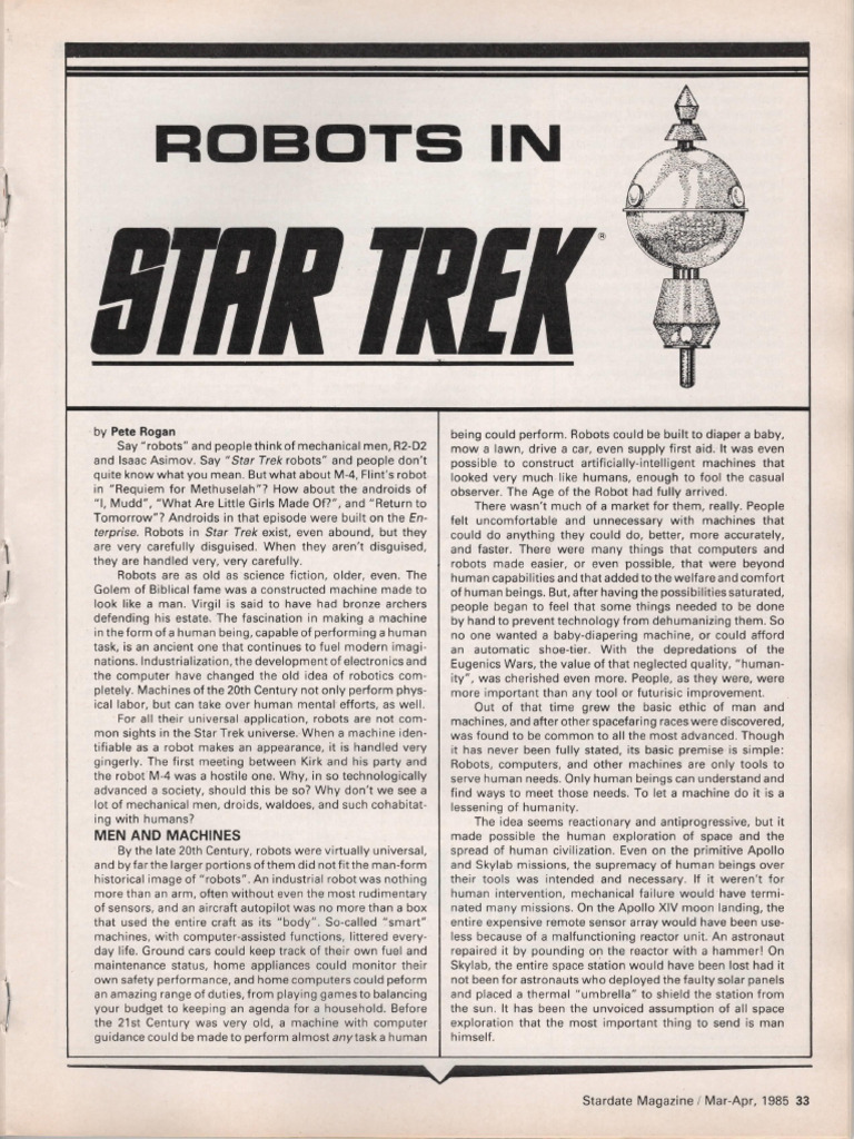 Robots in Star Trek | PDF