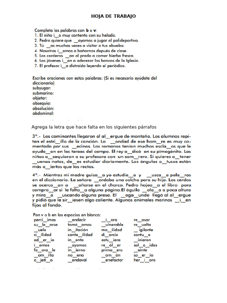 Hoja de Trabajo | PDF
