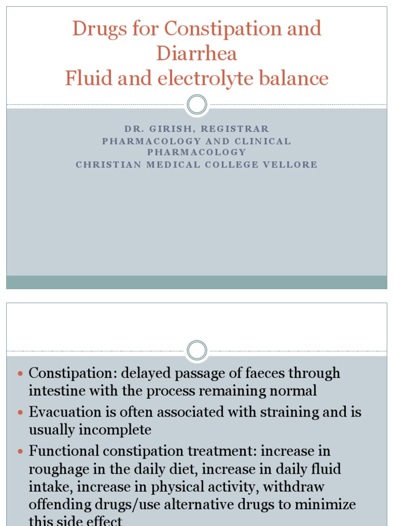 Drugs For Constipation and Diarrhea | PDF | Diarrhea | Constipation