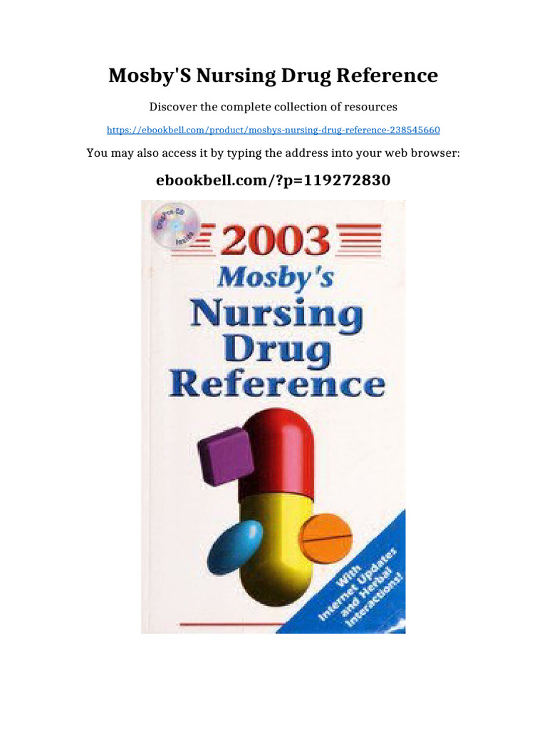 Mosby's nursing drug reference full digital chapters | PDF ...