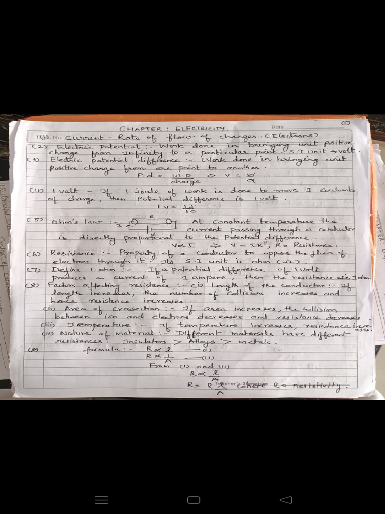 Electricity Notes | PDF