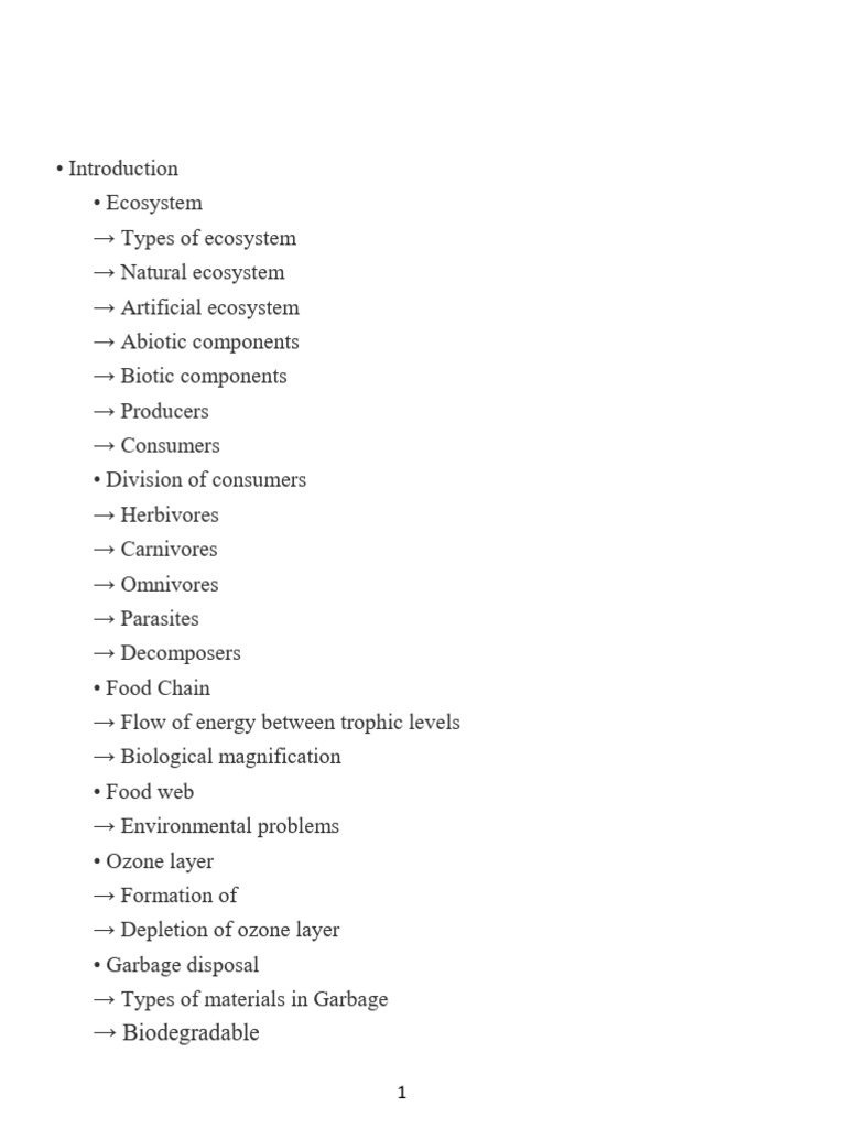 Study Material and 13 Our Environment Class 10th Science | PDF ...
