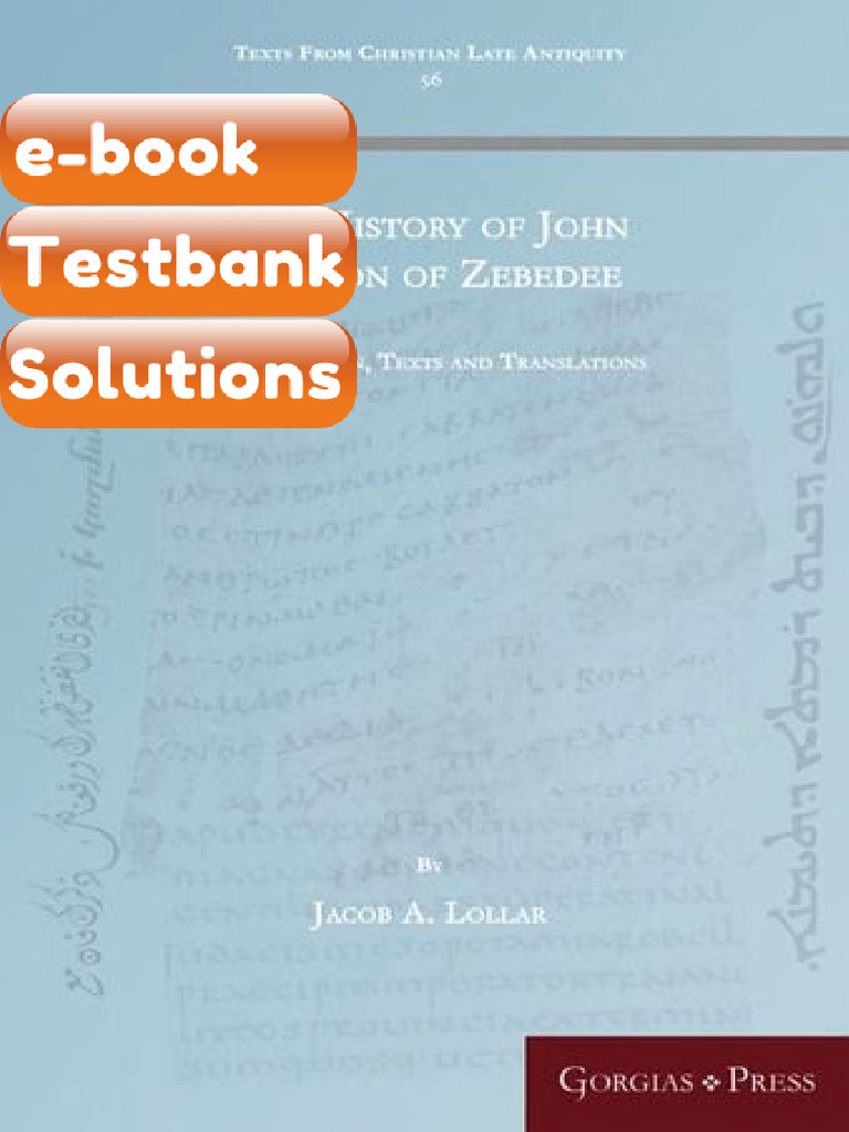 The History of John the Son of Zebedee Introduction Texts and ...