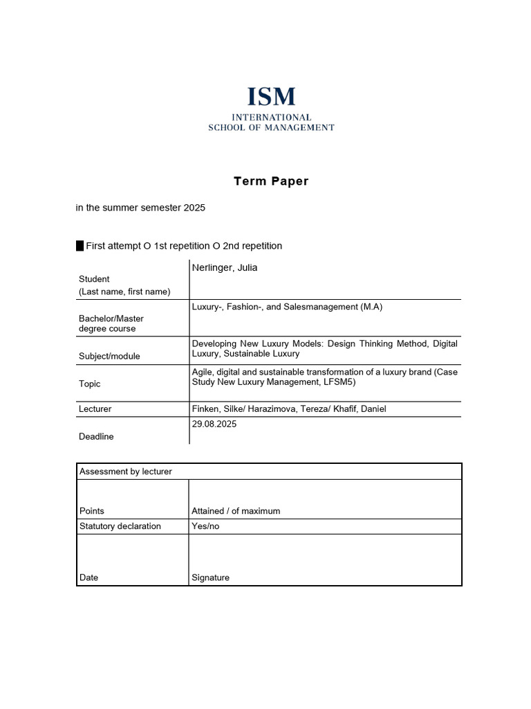 Term Paper New Luxury Management | PDF | Brand | Luxury Goods