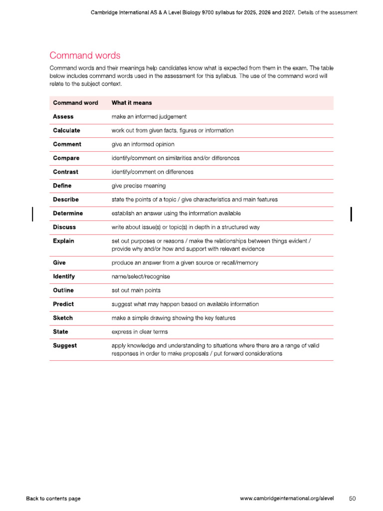 Command Words | PDF