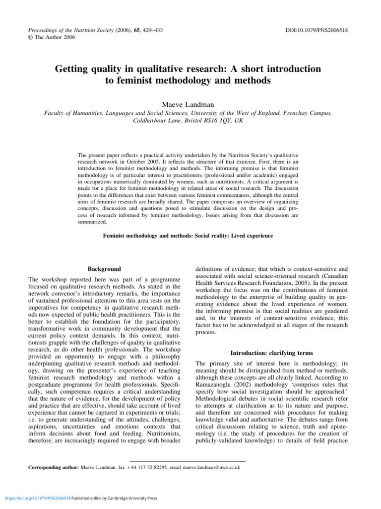 Getting Quality in Qualitative Research A Short Introduction To ...
