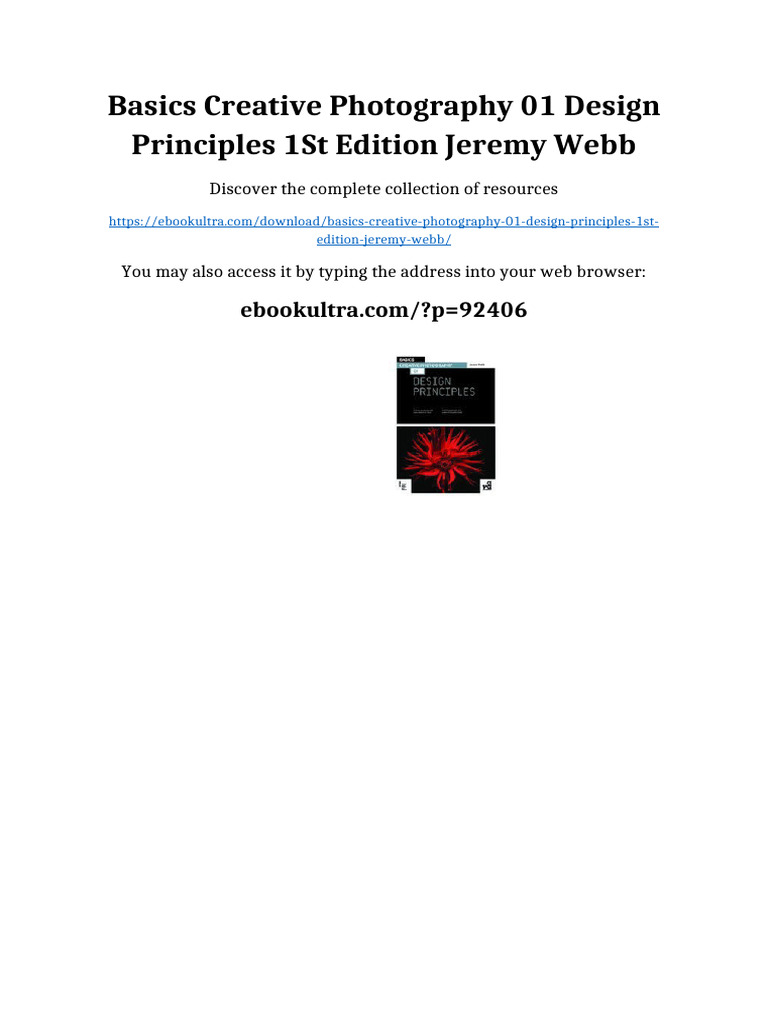 Basics Creative Photography 01 Design Principles 1st Edition Jeremy ...