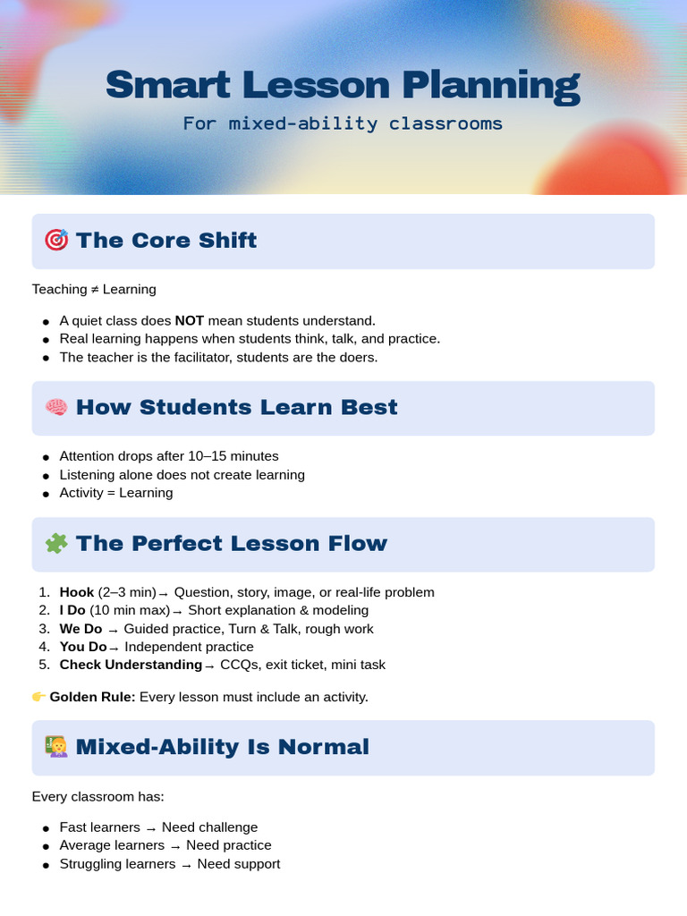 Smart Lesson Planning A4 | PDF