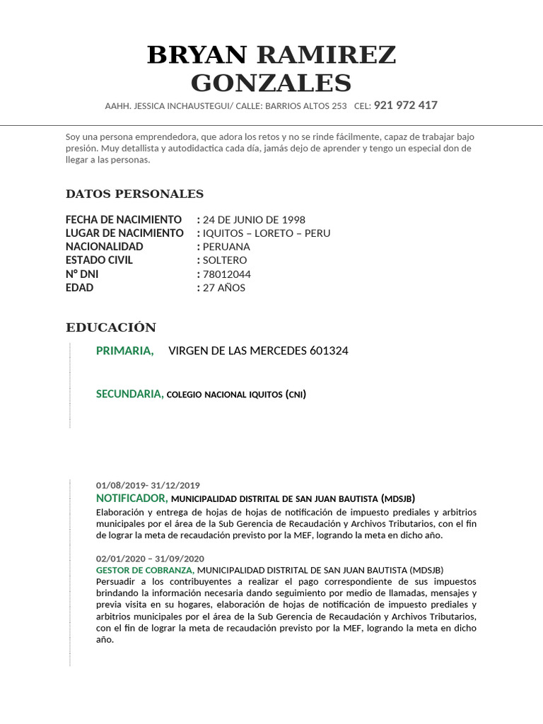 Curriculum Vitae 2025 | PDF