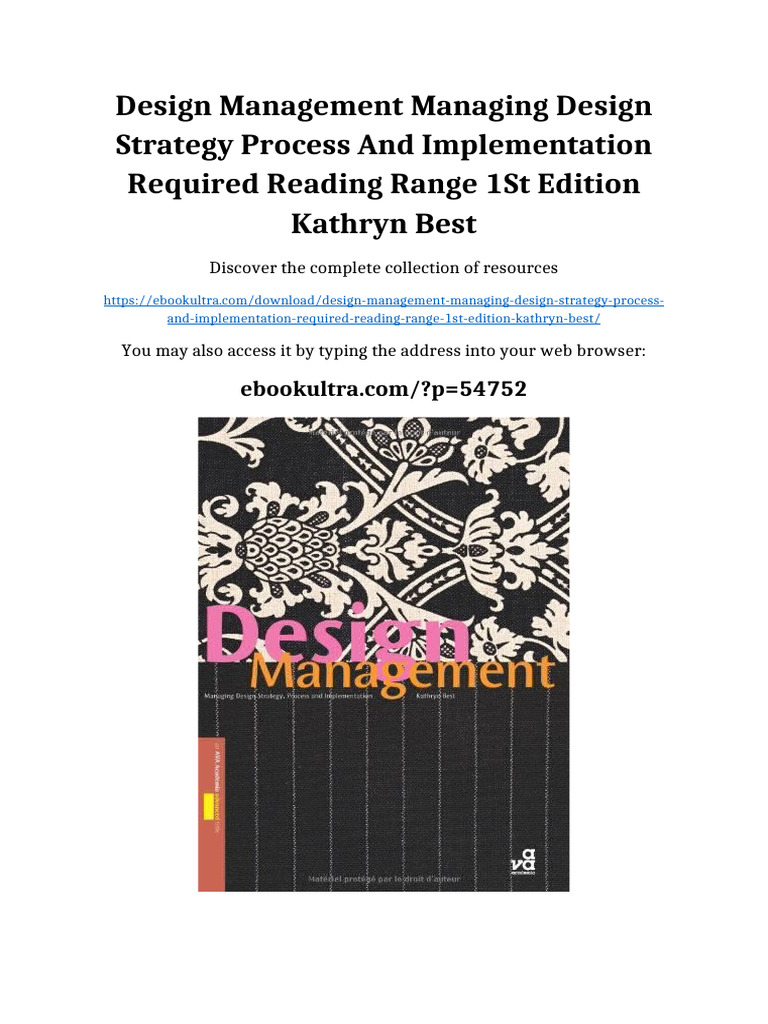 Design Management Managing Design Strategy Process and Implementation ...