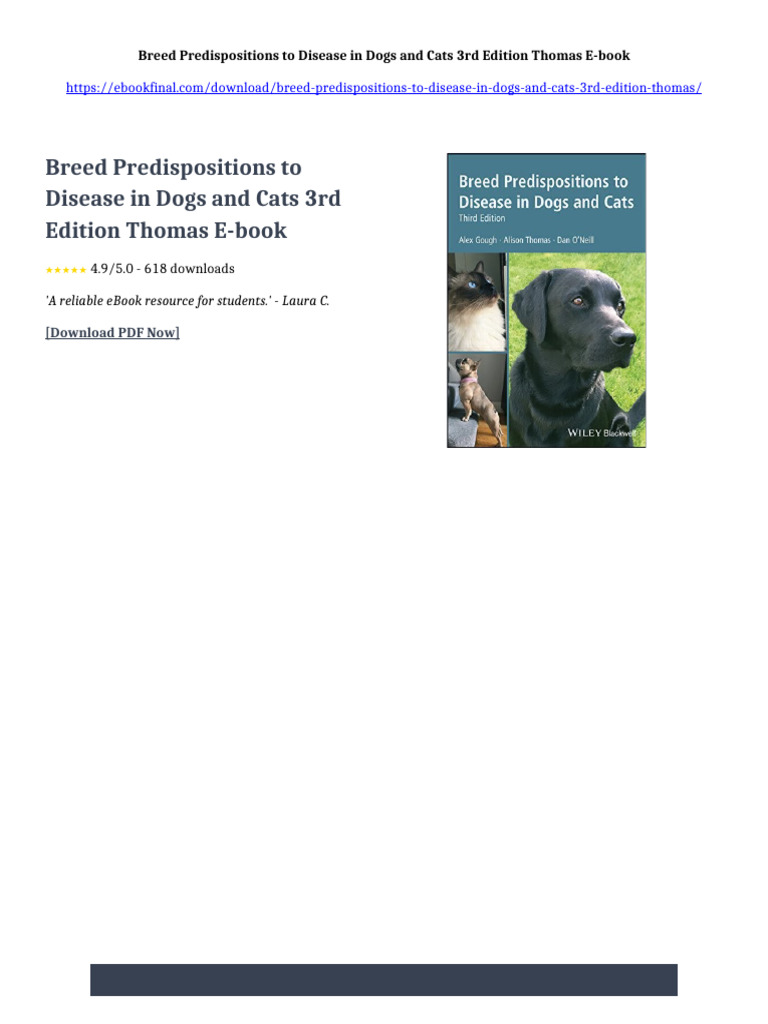Breed Predispositions to Disease in Dogs and Cats 3rd Edition Thomas ...