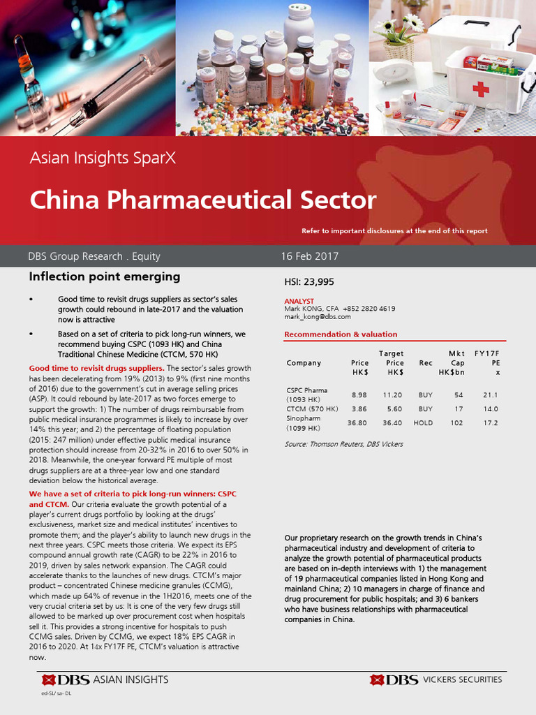 DBS 2017 China Pharma | PDF | Pharmaceutical Industry | China