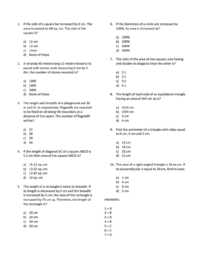 Mensuration 1 | PDF