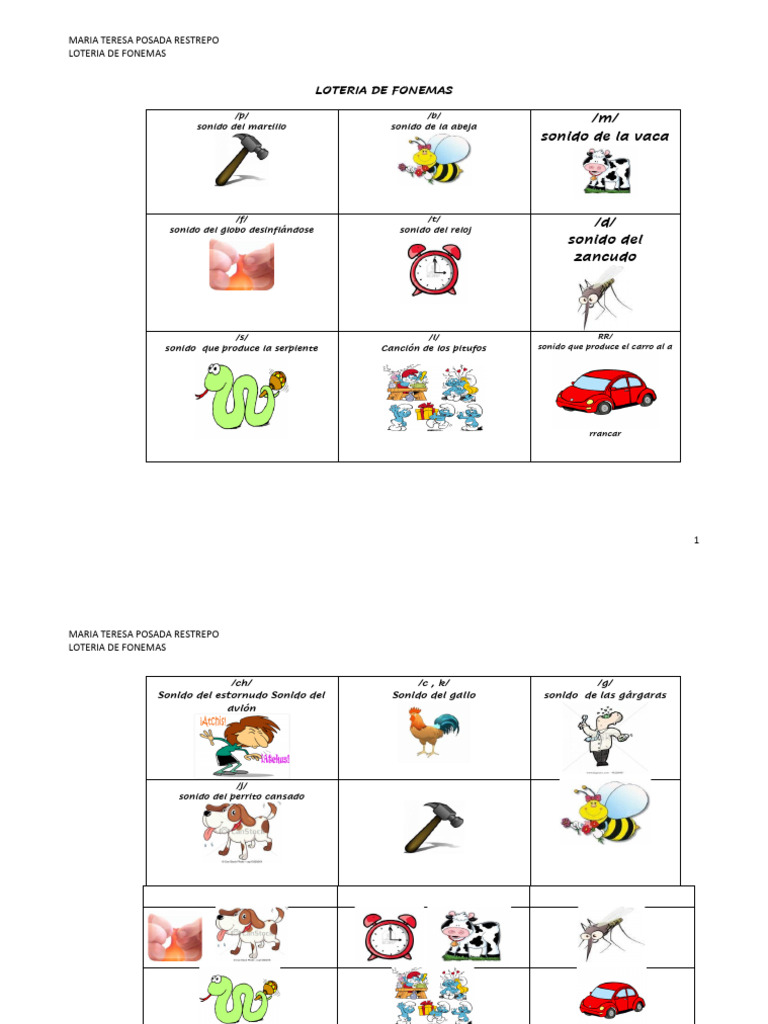 Loteria de Fonemas | PDF