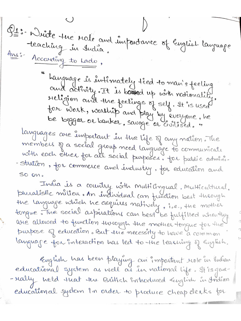Role and Importance of English Language | PDF