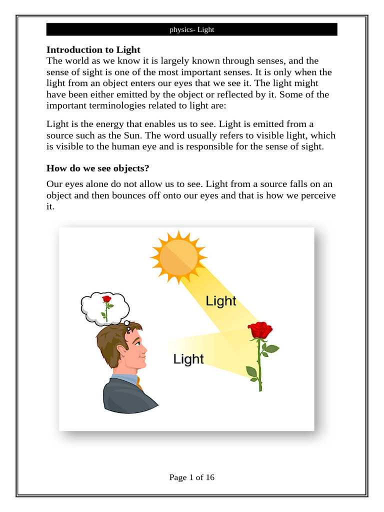 Physics- Light | PDF | Eye | Reflection (Physics)