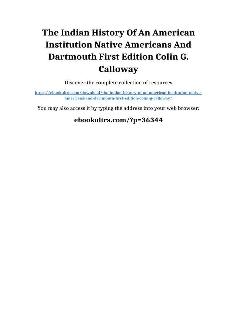 The Indian History of an American Institution Native Americans and ...